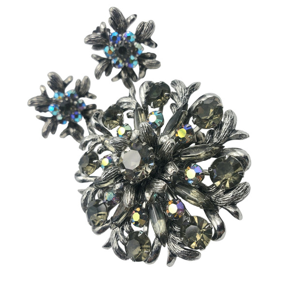 Selini | Jewelry | Vintage Selini Tiered Rhinestone Ab Brooch And ...
